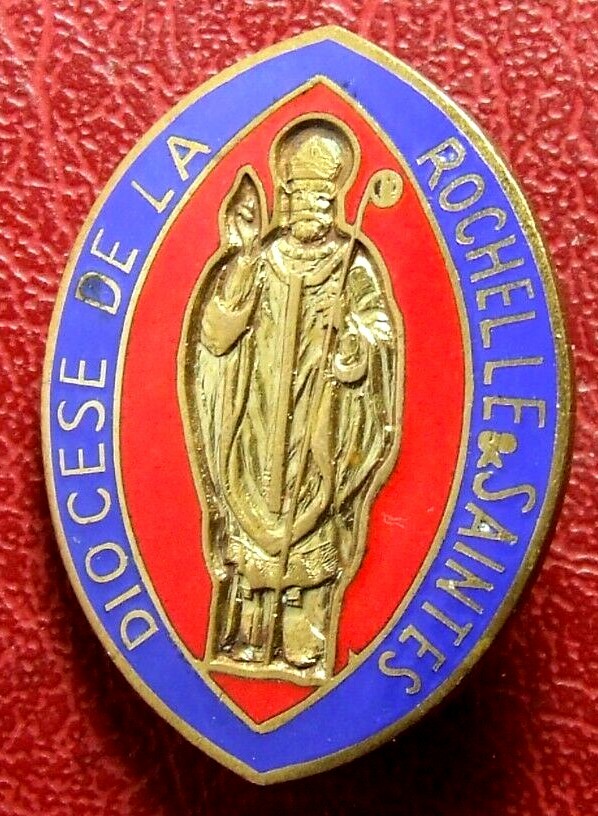 Christian DIOCESE DE LA ROCHELLE SAINTES enameled brooch by PLANCHOT | eBay
