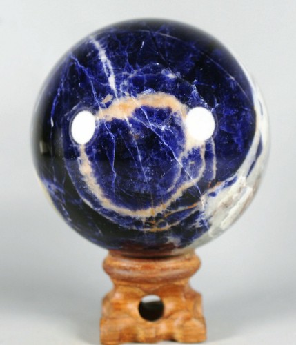 Natural Blue Sodalite Quartz Crystal Sphere Healing Ball Chakra Stone w ...