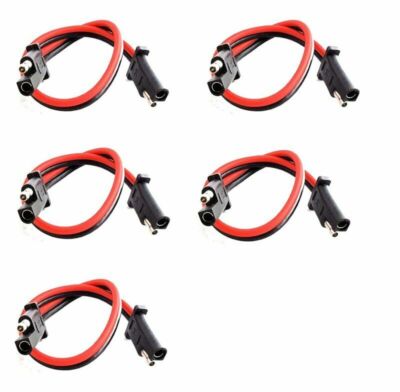 5Pcs 18 Gauge 2 Pin Quick Disconnect Wire Harness - SAE Connectors For ...
