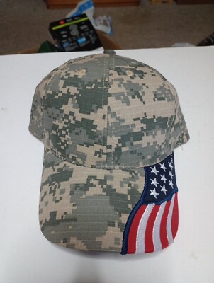Rock Point Freedom Adjustable Baseball Cap Camo American Flag | eBay