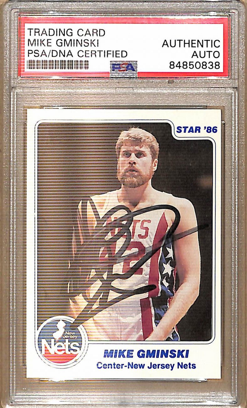 1985-86 Star Company #62 Mike Gminski Nets Signed/Auto Card PSA/DNA ...