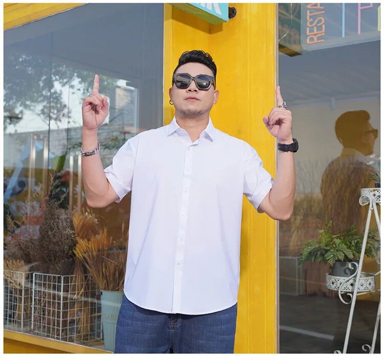 High Quality Summer Men Ice Silk Shirts Short Sleeve Formal Shirt Work ...