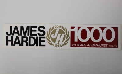 Original Vintage 20th Anniversary James Hardie Bathurst 1000 Sticker ...