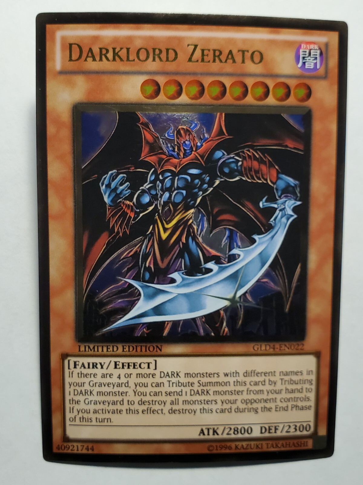 Darklord Zerato Gold Rare GLD4-EN022 Limited Edition NM Yugioh | eBay