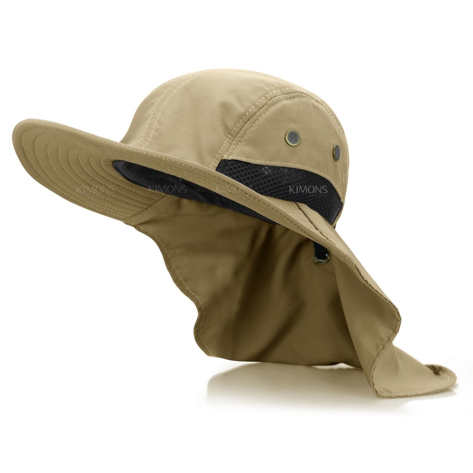Men Women Summer Bucket Boonie Hat Neck Cover Flap Sun Wide Brim ...