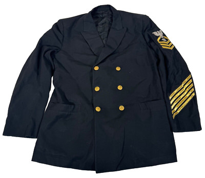 USN US Navy Chief E7 CPO Service Dress Blue Uniform Coat Jacket 42 Long ...