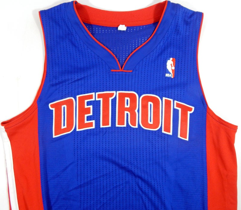 2010-11 Detroit Pistons Blank Game Issued Blue Jersey M2 569 | eBay UK