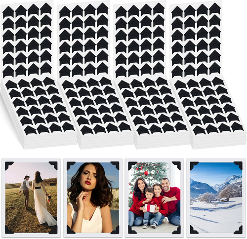 1200 Pcs Photo Corners Self Adhesive Black Picture Corners for ...