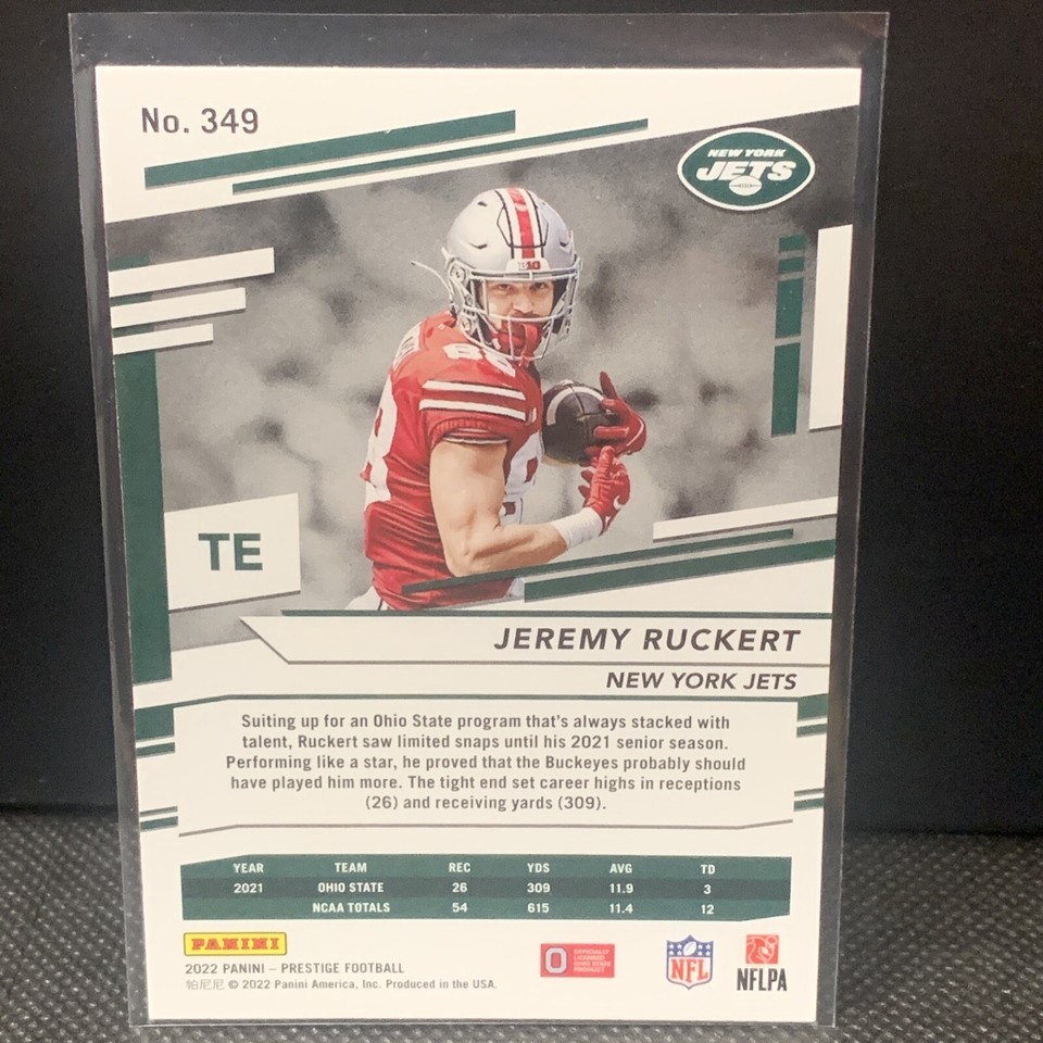 Jeremy Ruckert Rookie Card 2022 Panini Prestige New York Jets | eBay