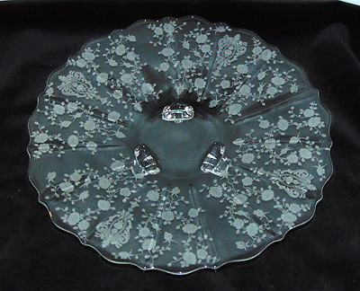 Cambridge ROSE POINT CRYSTAL *12" 3 FOOTED ROUND TRAY* | eBay