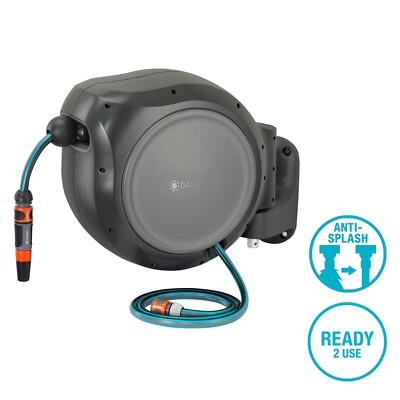 GARDENA Wall Mounted Automatic Roll Up Hose Reel, 30m - Gold Grade | eBay
