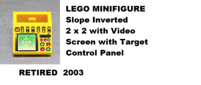 LEGO Minifigure Computer Panel Slope with Target Screen Yellow Inverted ...
