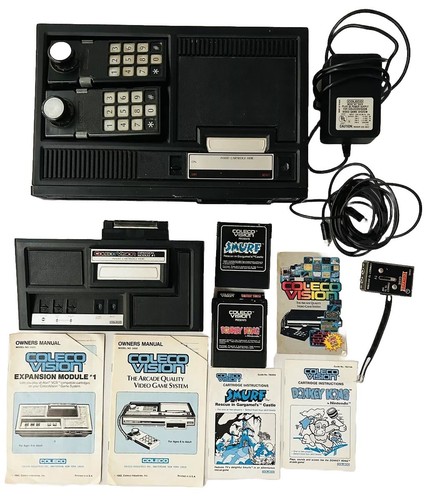 Coleco Vision Console Expansion Module #1 Controllers Games Manuals ...