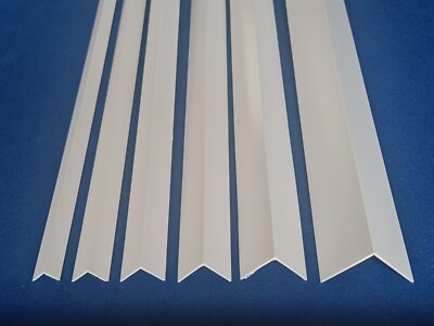 PLASTIC ANGLE CORNER TRIM RIGID STRIP PVC 90 DEGREE WHITE 1 METRE 7mm ...