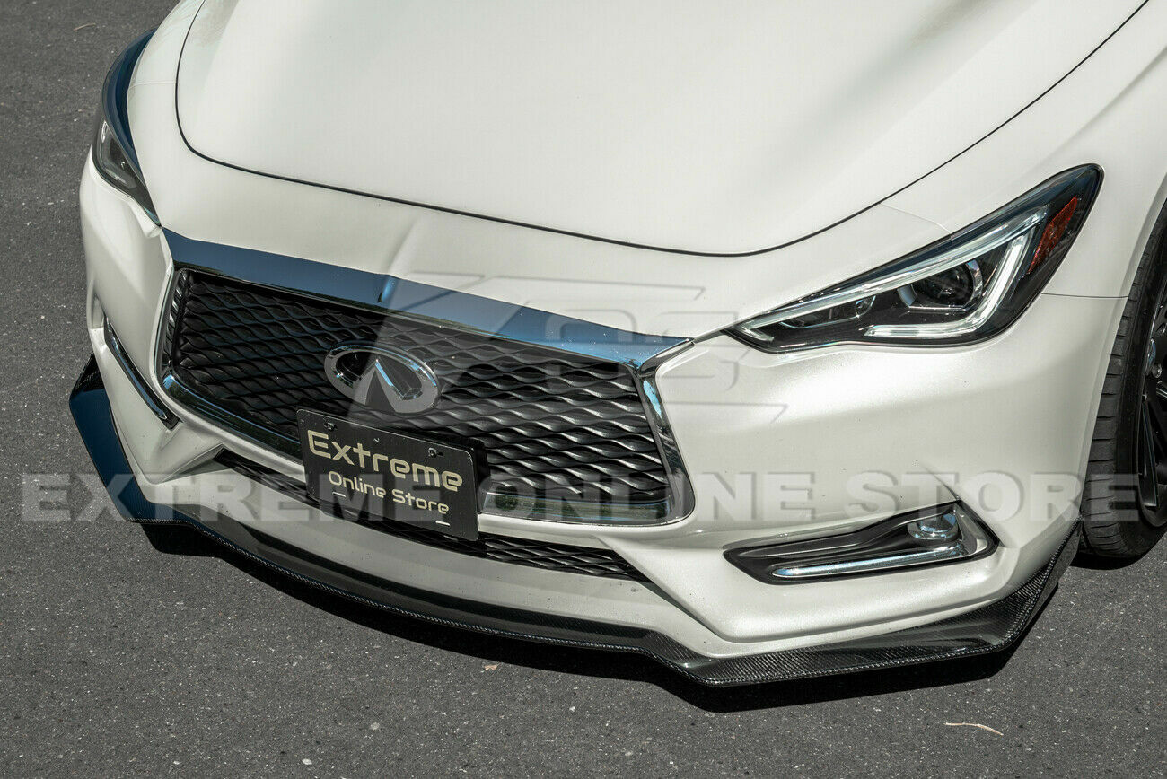 CARBON FIBER Front Lip For 17-Up Infiniti Q60 Track Performance Style ...