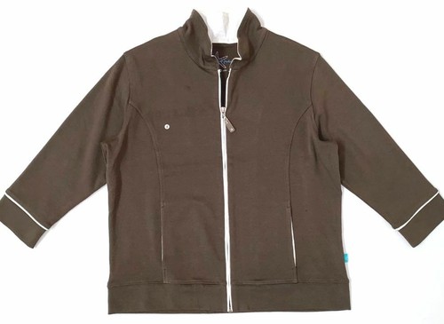 FRESH PRODUCE Medium BROWN Zip Stretch ACTIVE Jacket $69 New NWD M | eBay