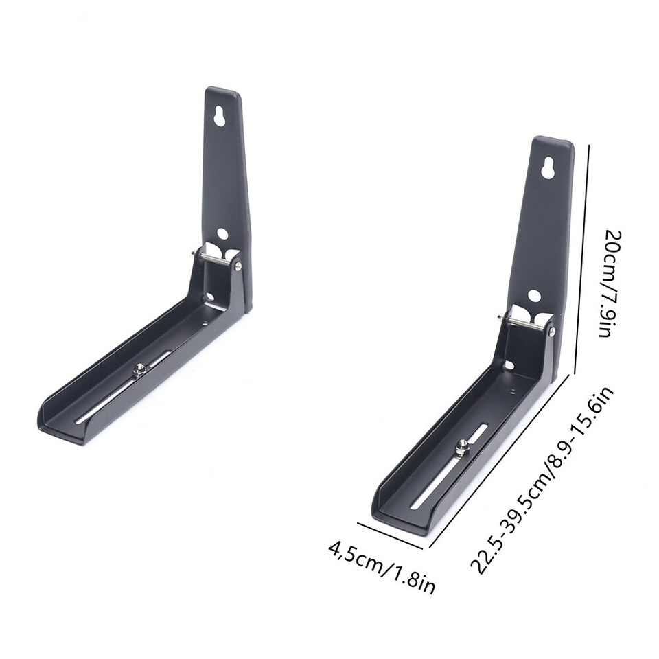 2x Foldable Microwave Brackets Wall Mount Heavy Duty Shelf Stainless ...