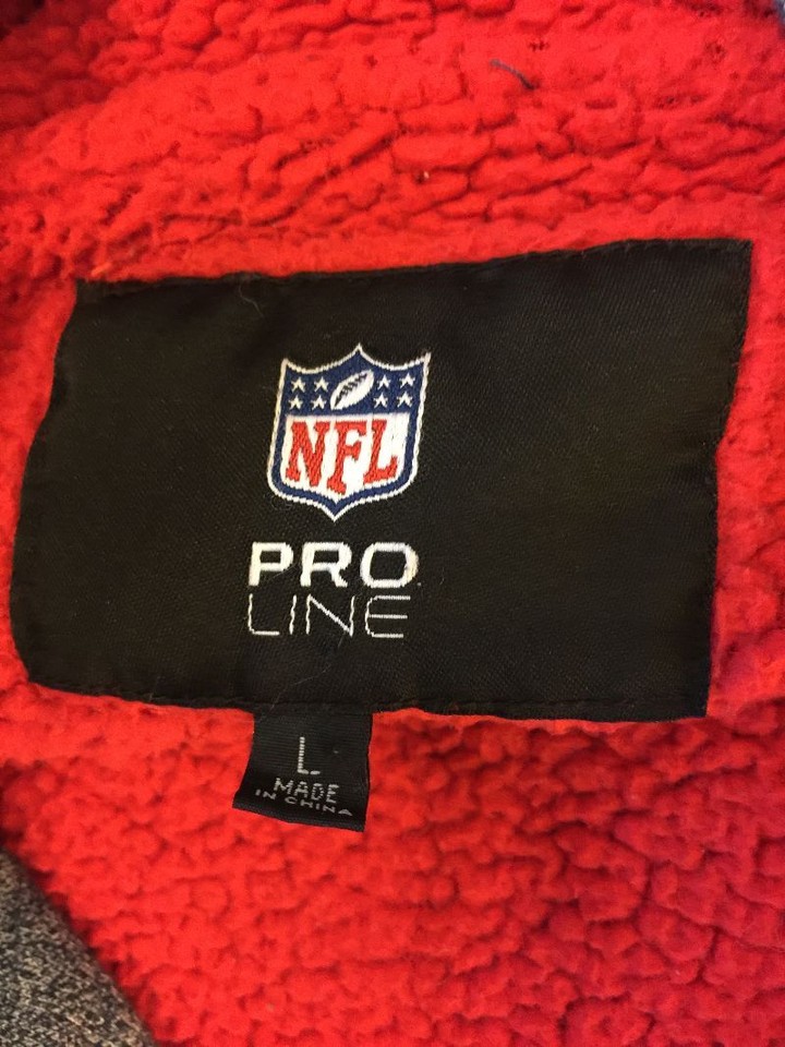 NFL Pro Line Patriots Gray Winter Jacket Hooded Coat Full Zipper Size ...