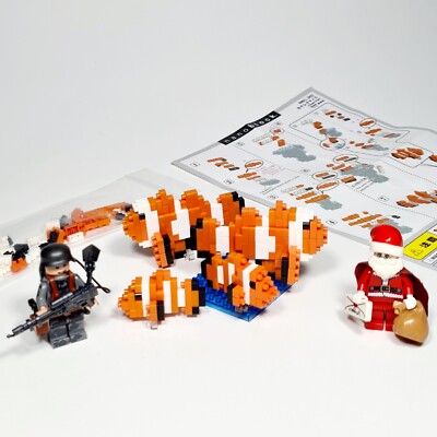 ©2009 KAWADA nanoblock® 2x Set NBC-002 CLOWN FISCHE Anemonen/Nemo/Lego ...