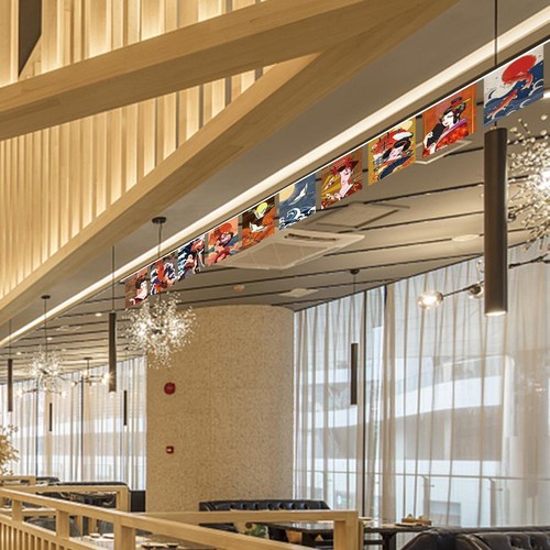 Japanese Style Lucky Cat Hanging String Flag Banner Izakaya House Decor ...