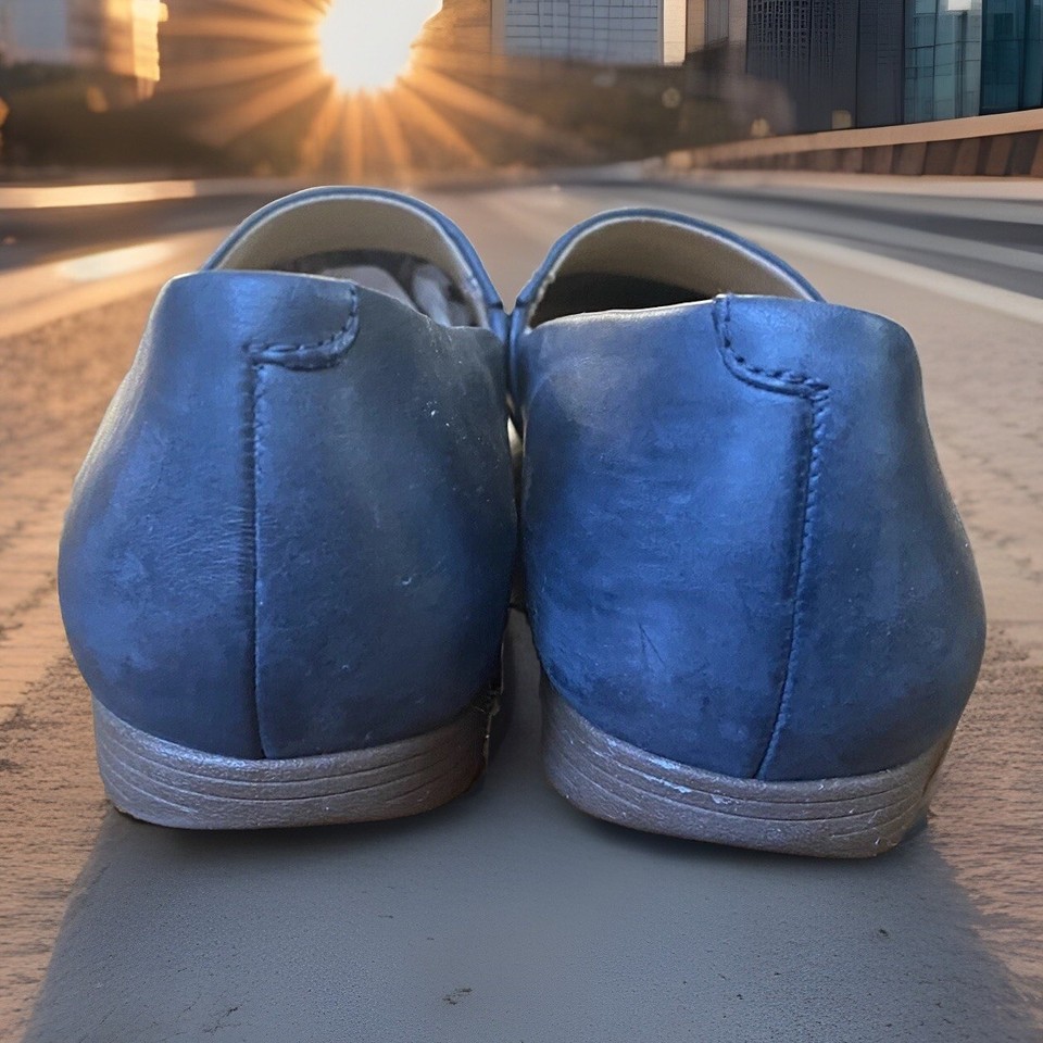 Dansko Blue Leather Slip Ons Larisa Milled Nappa Comfort Shoes Women 39 ...