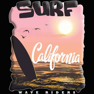 Surf California Wave Rider Surfing - Mens Funny T-Shirt Tshirts T Shirt ...