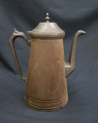 Civil War Period Tin & Pewter Coffee Pot With Lid | eBay