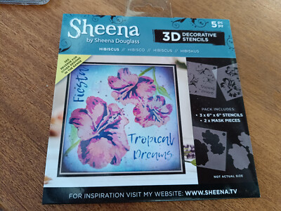 Crafter's Companion Sheena 3D decorative stencil Hibiscus | eBay