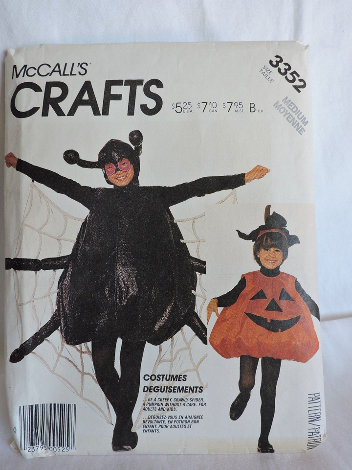 Pumpkin and Spider Costume Pattern by McCalls Number 3352 Size Medium ...