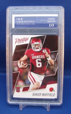 2018 Prestige "BAKER MAYFIELD" Rookie Card ~ Graded IGX 10 Gem Mint ...