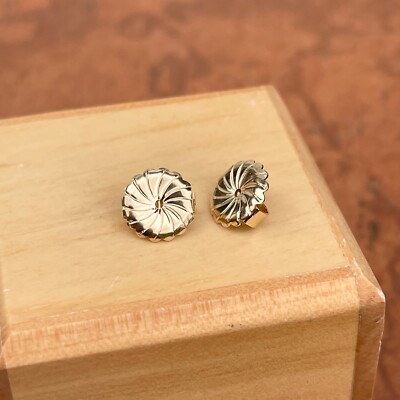 14KT Yellow Gold Jumbo Large Round 9.5mm Pad Tension Earring Backs PAIR ...