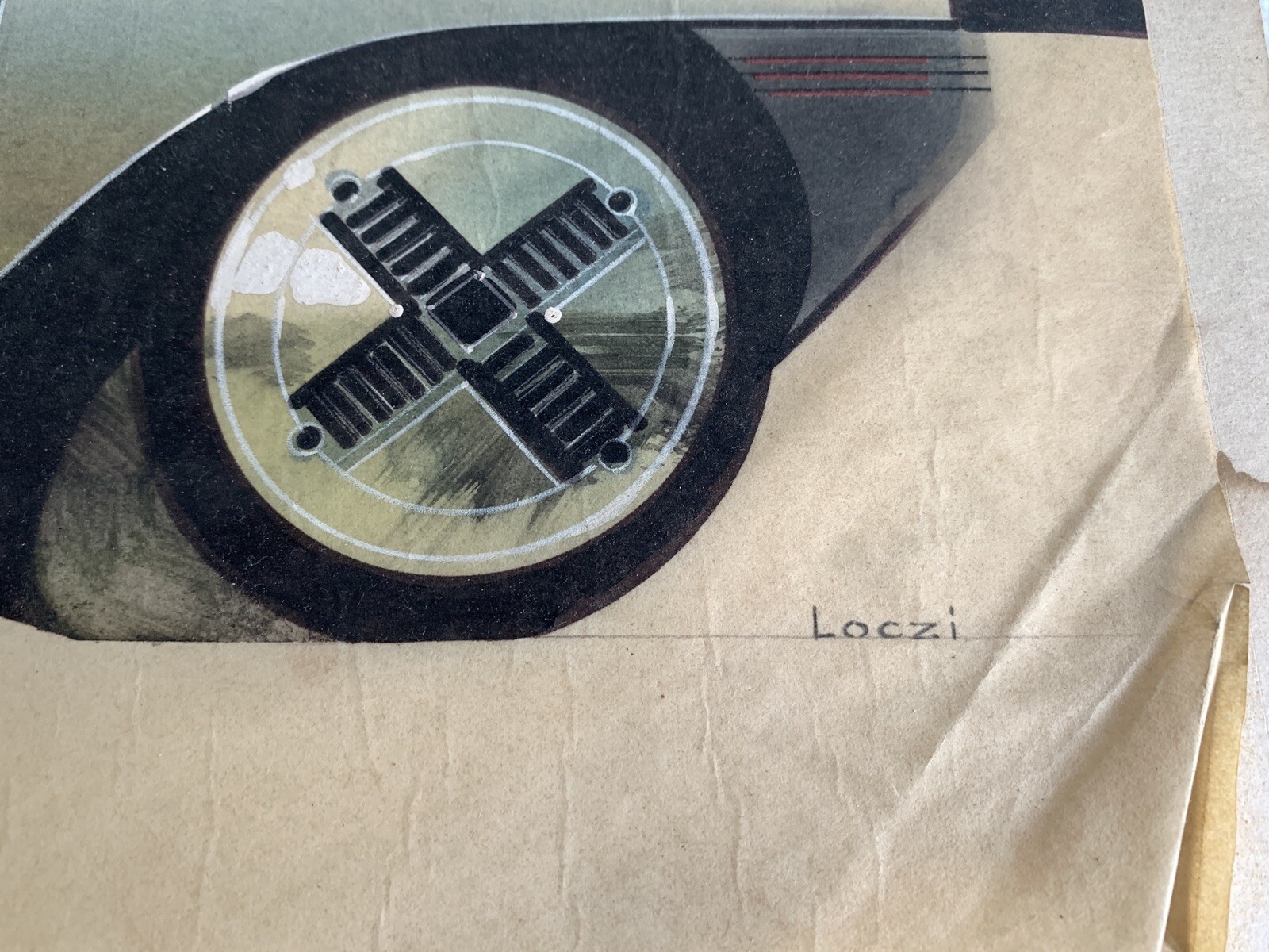 Vintage Pontiac Concept Sketch Car Art Chevy GM Drawing Geza Loczi Sign ...