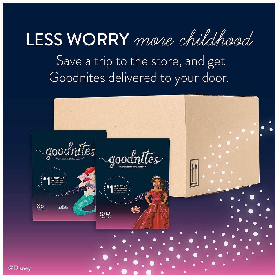 Goodnites Bedtime Pants for Girls, Small/Medium, 74 Count | eBay