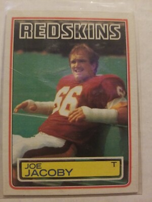 1983 Topps Football Card #190 Joe Jacoby Washington Redskins RC Nm-Mt ...