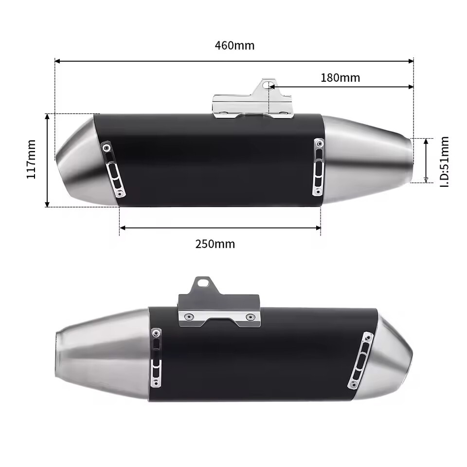 For Yamaha TW150 TW200 WR250X Motorcycle Exhaust Pipe Muffler Tips ...