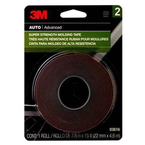 3M 03616 15' x 0.88" Black Super Strength Molding Tapes 24 Rolls ...