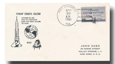 Mercury Chimp Enos launch cover 29.11.1961 - 9682 | eBay