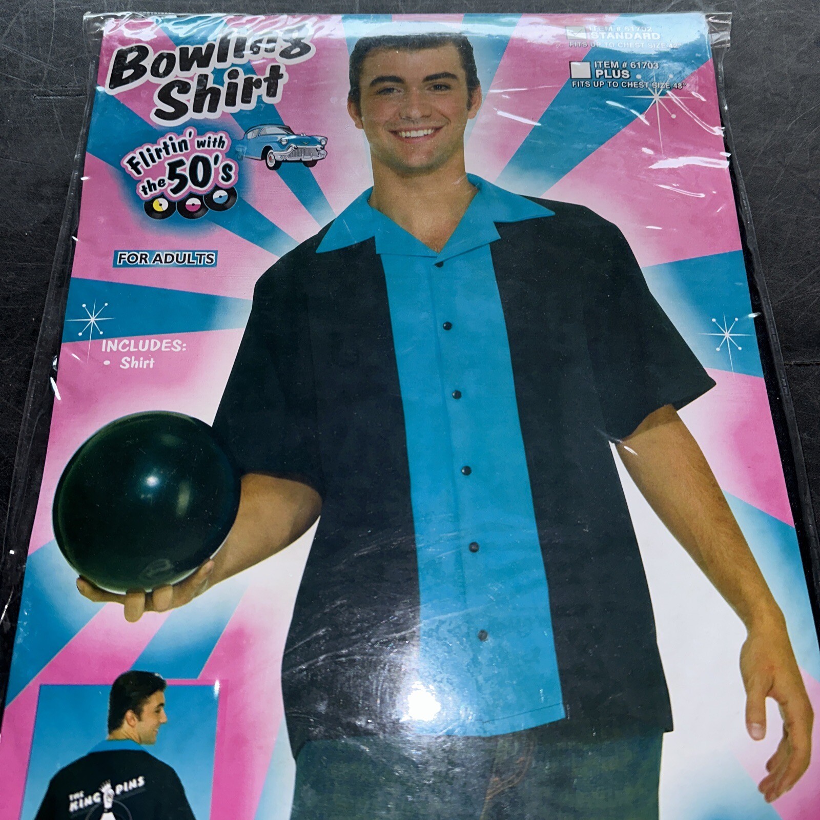 50s Men's Kingpins Bowling Shirt Halloween Cosplay Costume - Plus Up To ...