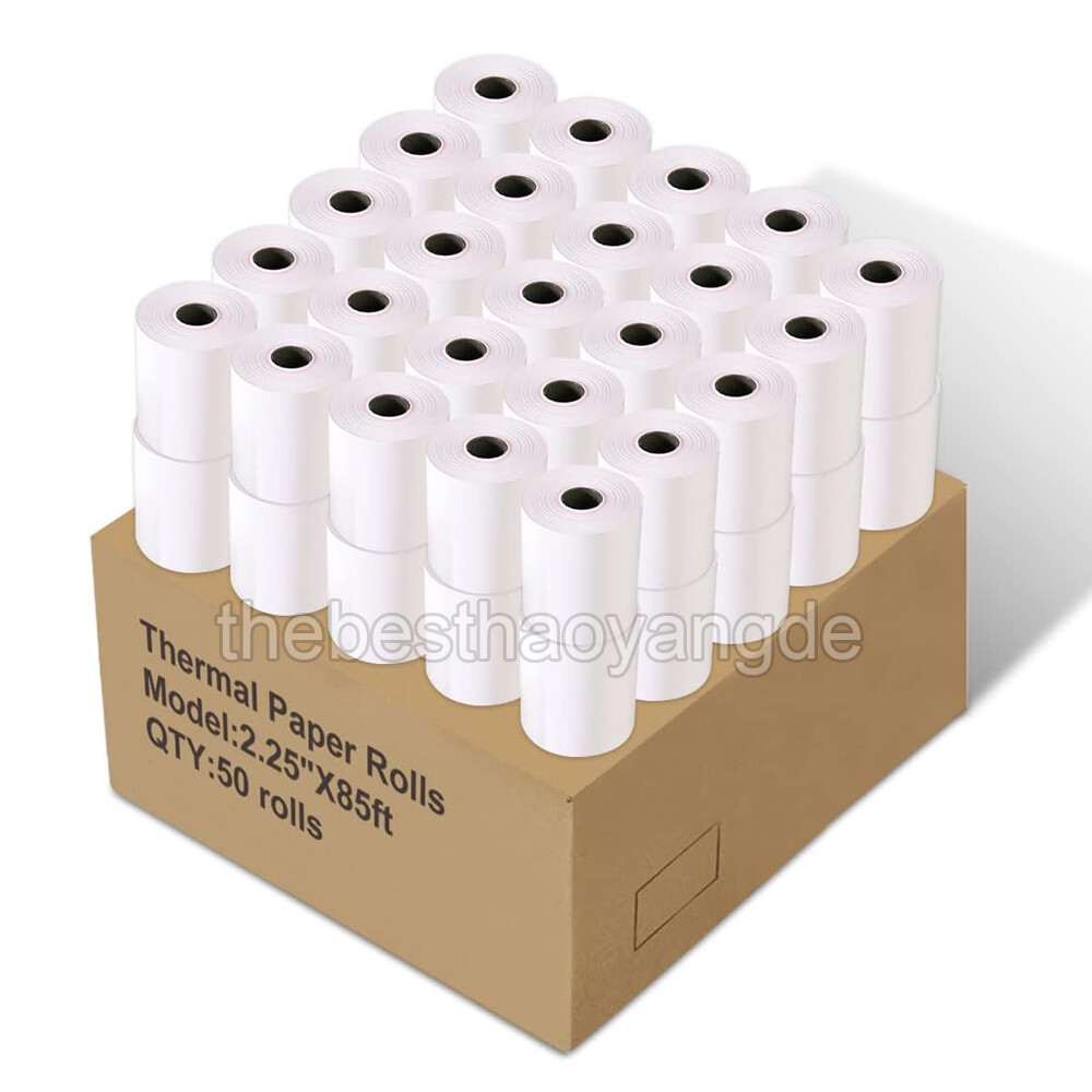 50 Rolls 2 1/4" x 85' Cash Register Credit Thermal Paper POS Receipt ...