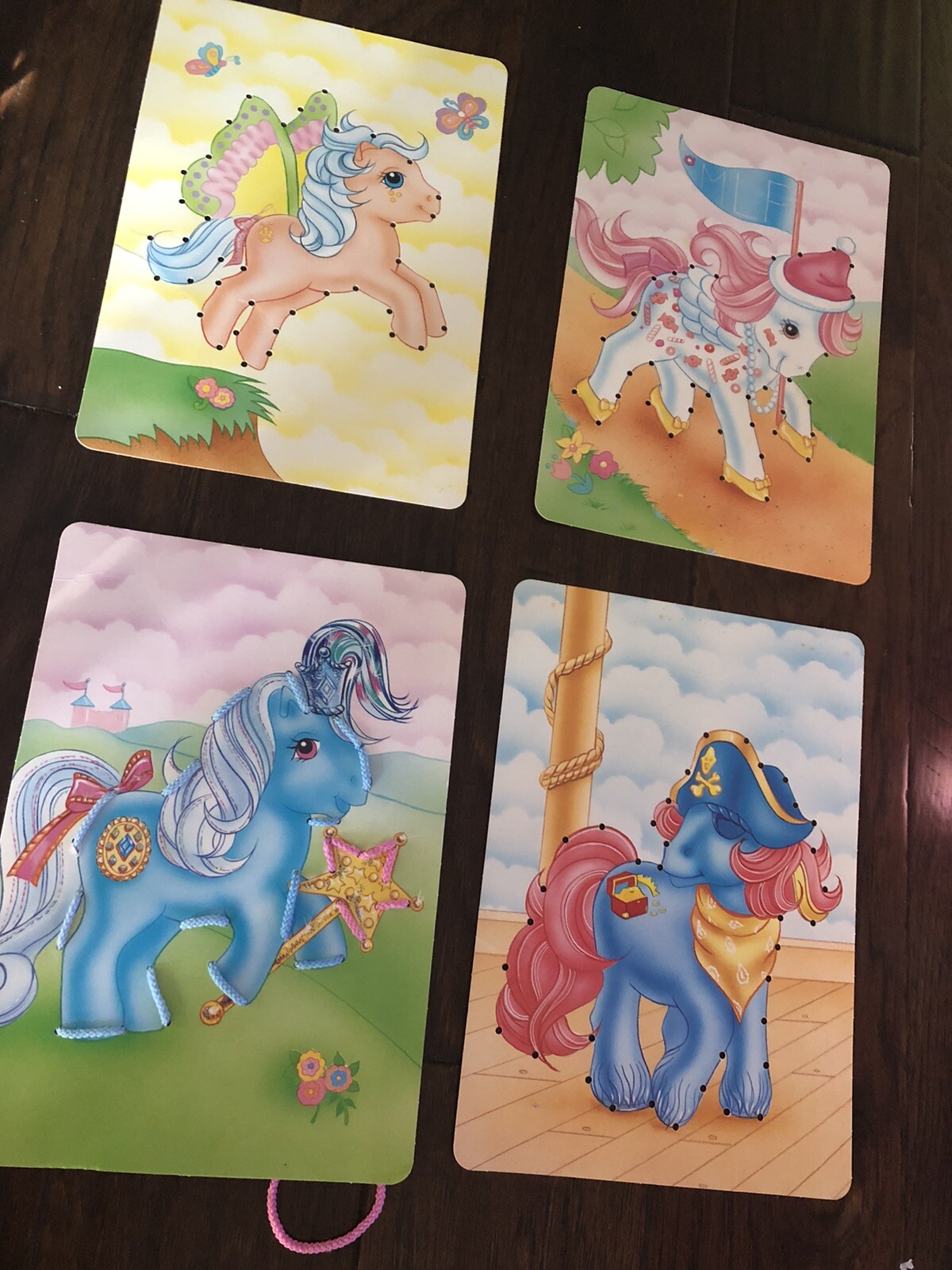Vintage My Little Pony Lace Cards Set Of 4 And 2 Laces | eBay
