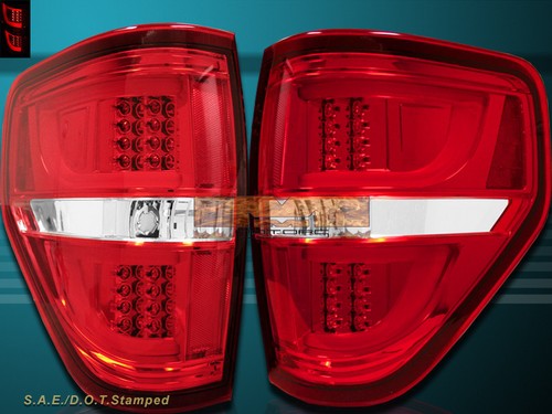 2009-2014 Ford F150 XL/XLT/STX/FX4 Chrome Housing Clear Red LED Tail ...