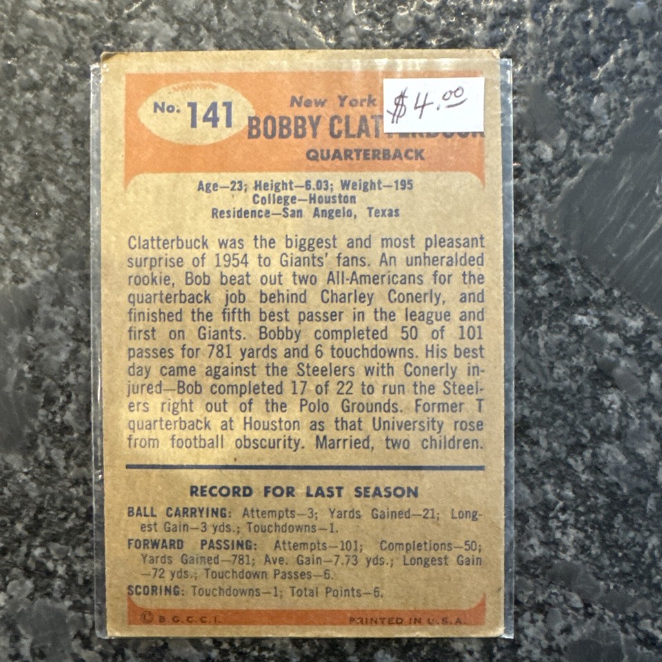 1955 Bowman #141 Bob Clatterbuck. low shipping | eBay