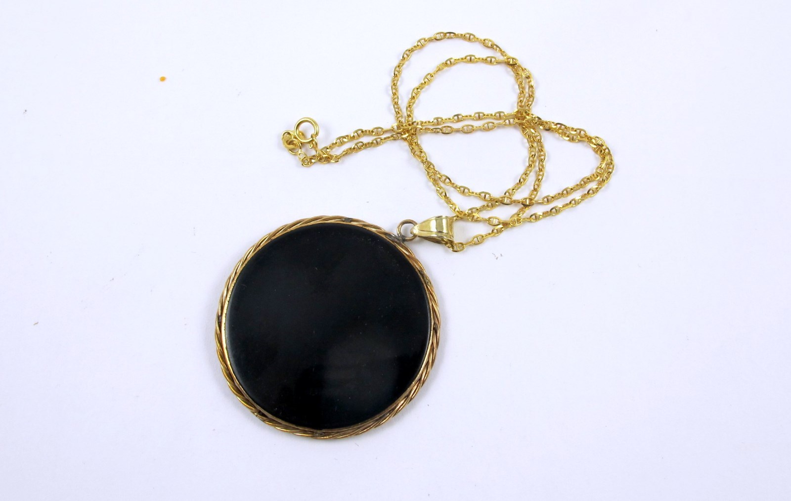 Estate 14K Gold Dog Poddle Onyx Ladies Necklace 16” Long Fine Jewelry ...