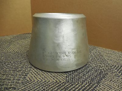 DC 8" X 6" BUTT WELD BELL REDUCER 316 STAINLESS S/S SCHEDULE 80S NEW | eBay