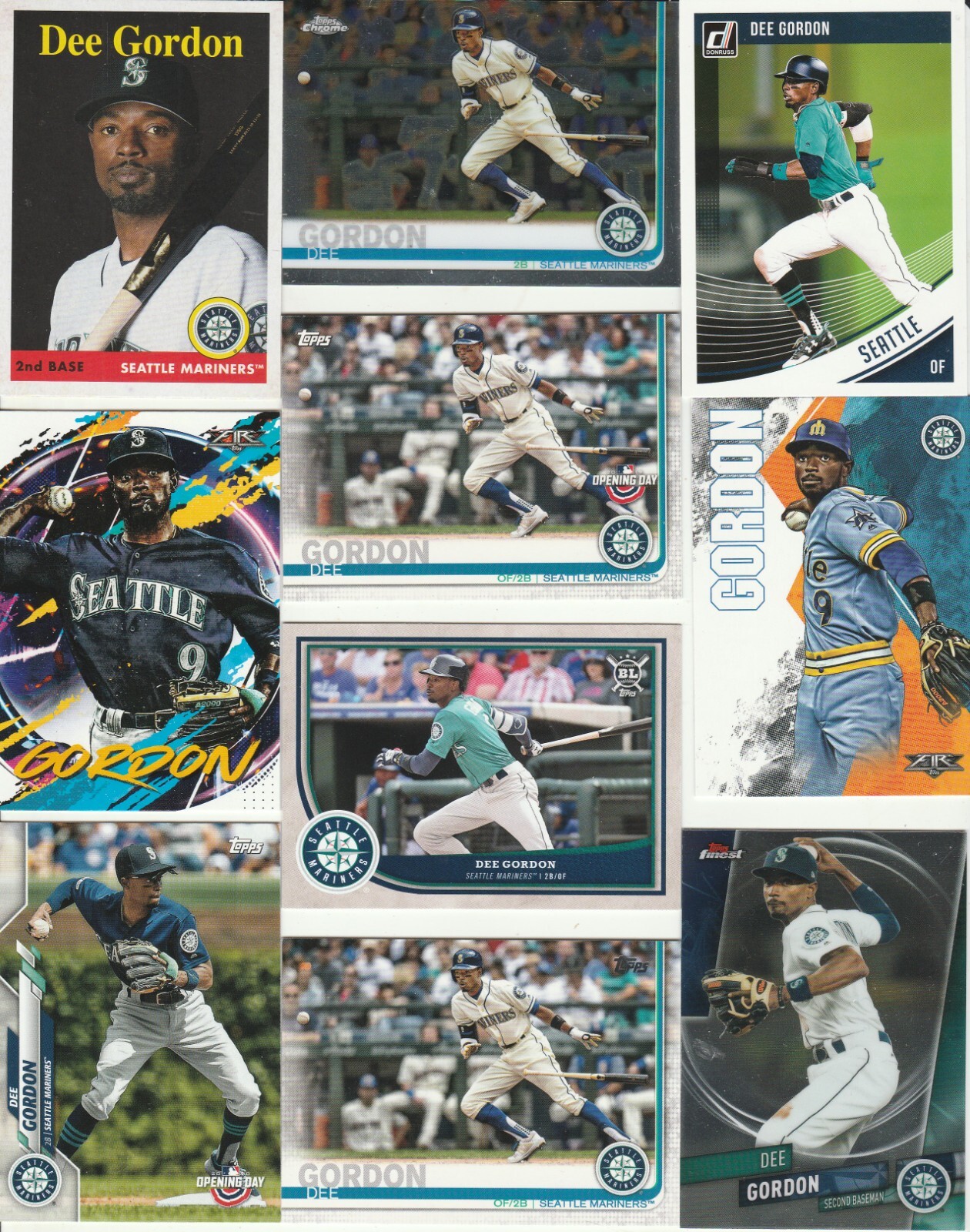 Huge 45 + different DEE GORDON cards lot 2012- 2021 Dodgers Marlins ...