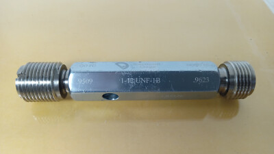 1 12 UNF 1B THREAD PLUG GAGE GO .9509 / NO GO .9623 1"-12 1-12 .005 O/S ...