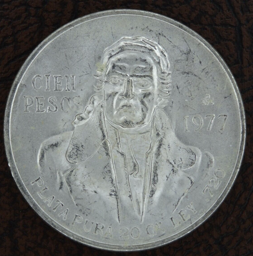 1977 Mexico Cien Pesos Uncirculated .720 Silver Coin KM #483 BU 100 ...