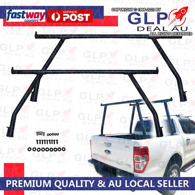 Black Steel Heavy Duty Adjustable UTE Tub Ladder Rack Roll bar | eBay ...