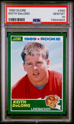 (POP 38) PSA 10 1989 Score Football Keith DeLong #260 Rookie RC GEM ...