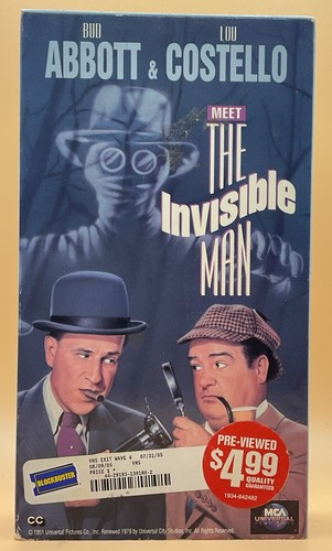 Abbott and Costello Meet the Invisible Man VHS 1951, 1992 **Buy 2 Get 1 ...